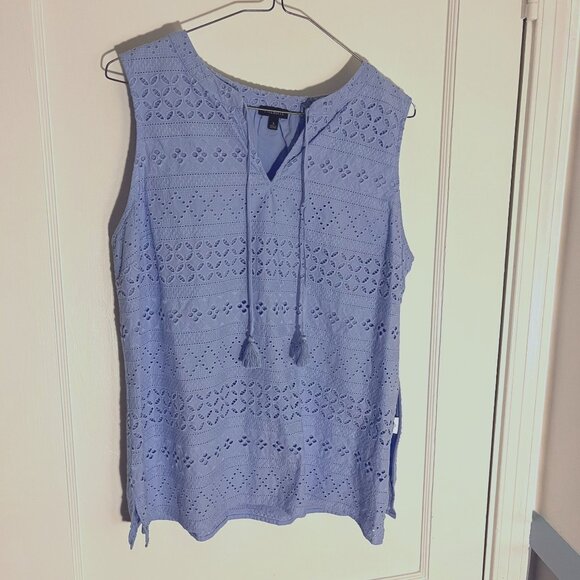 Talbots | Tops | Talbots Tieneck Eyelet Shell Sleeveless Top | Poshmark